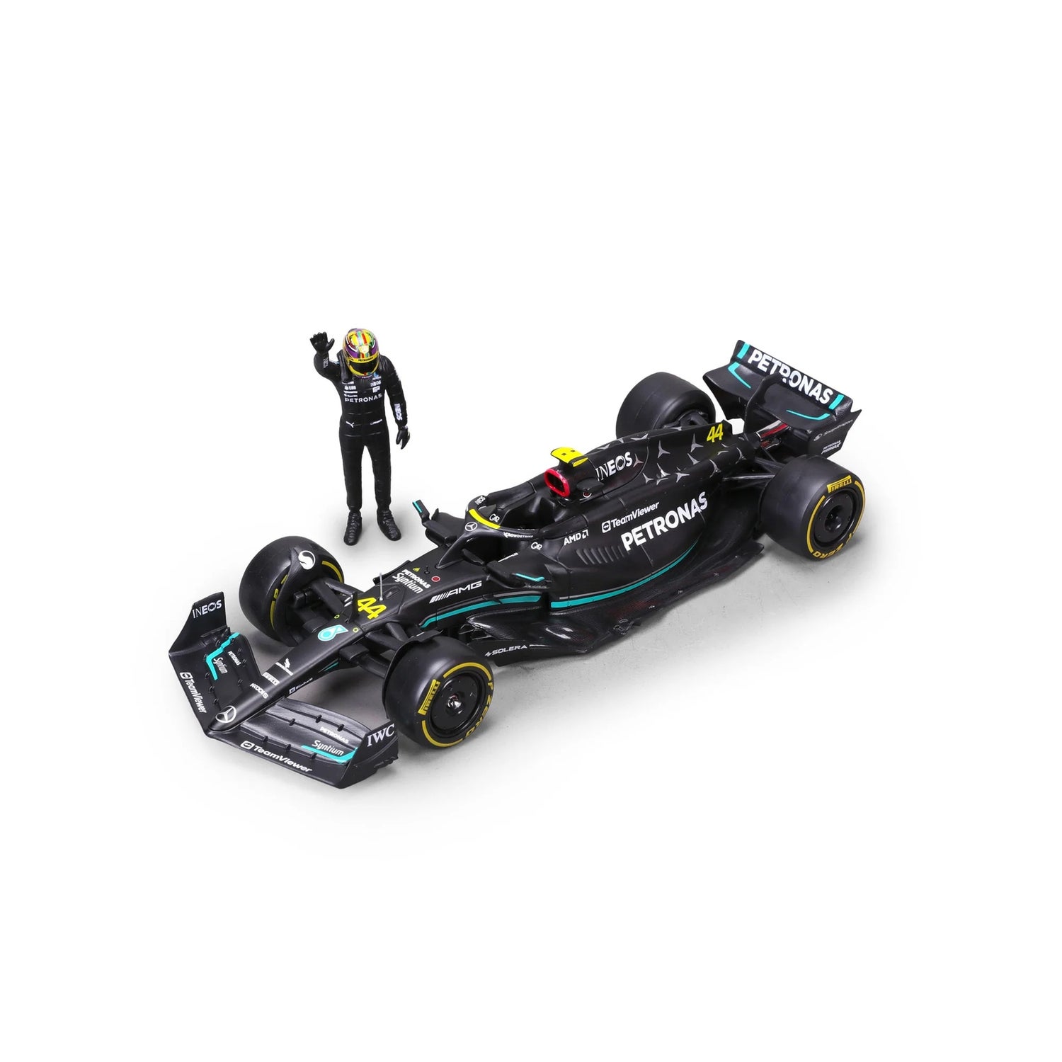 Bburago F1 Mercedes Benz W14 2023 With Driver Figure Hamilton 1:24 ...