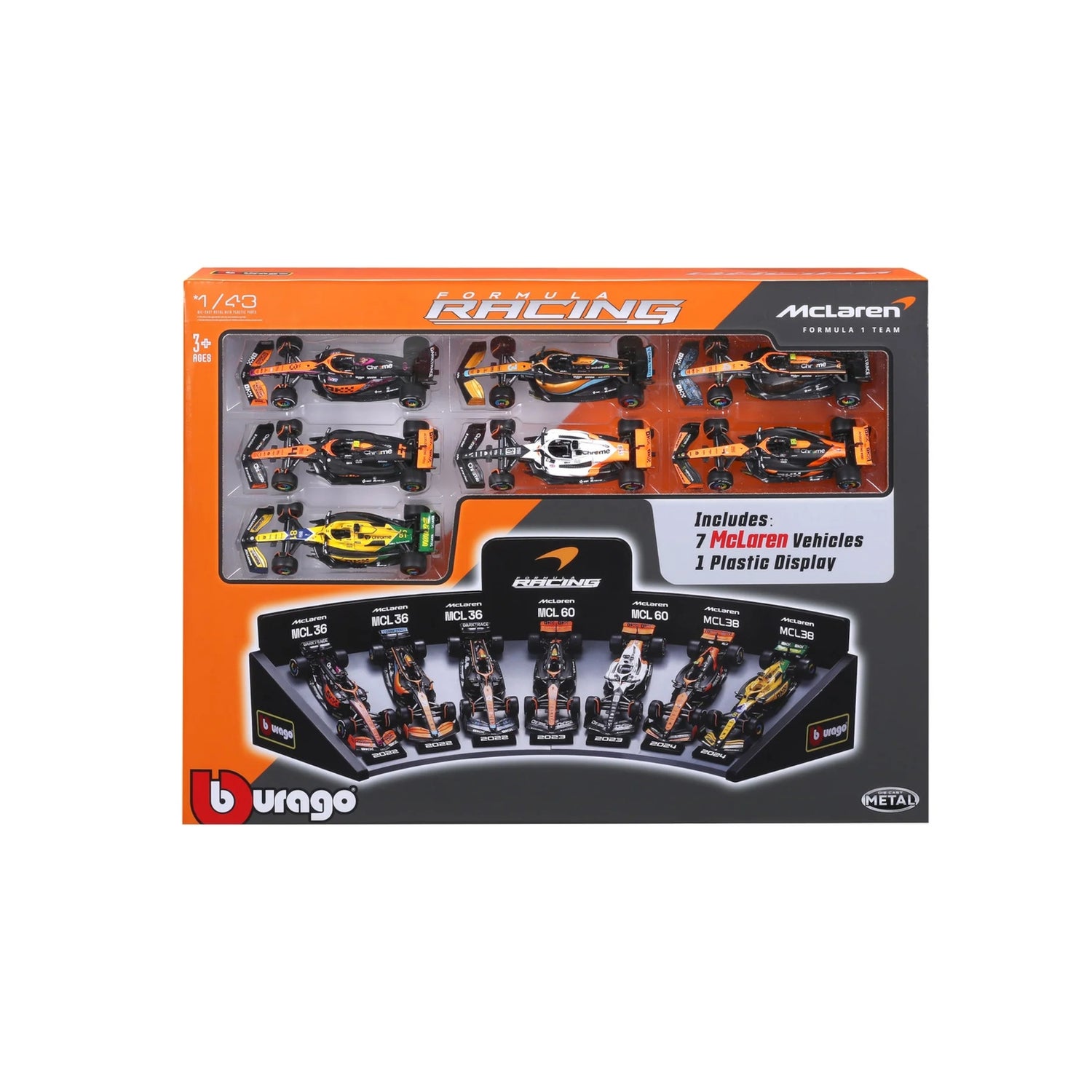 Bburago F1 Mclaren 1:43 Scale Deluxe Gift Set With Display Stand Toys ...