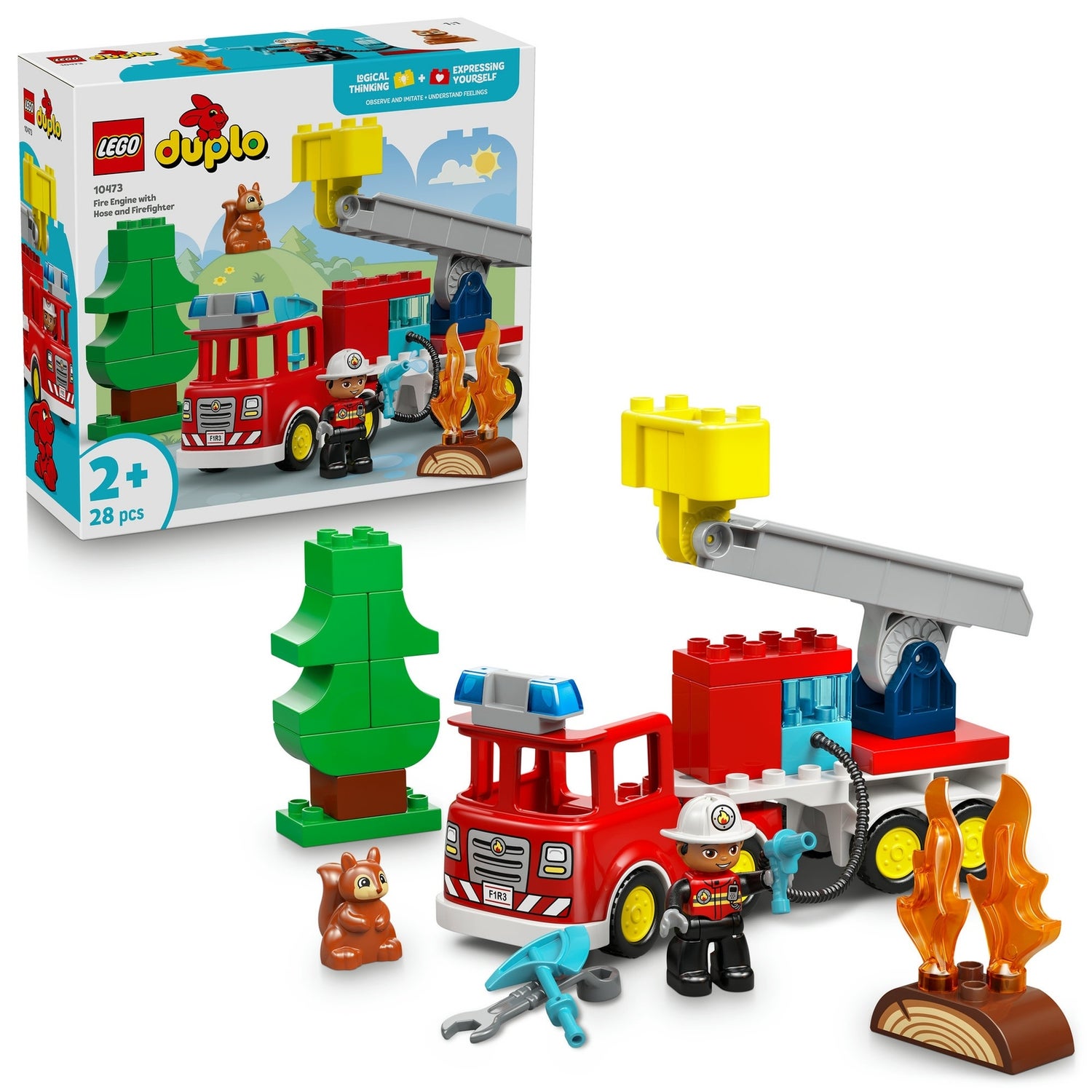 LEGO DUPLO Fire Engine with Hose and Firefighter Toy 10473 Toys | Zavvi.de