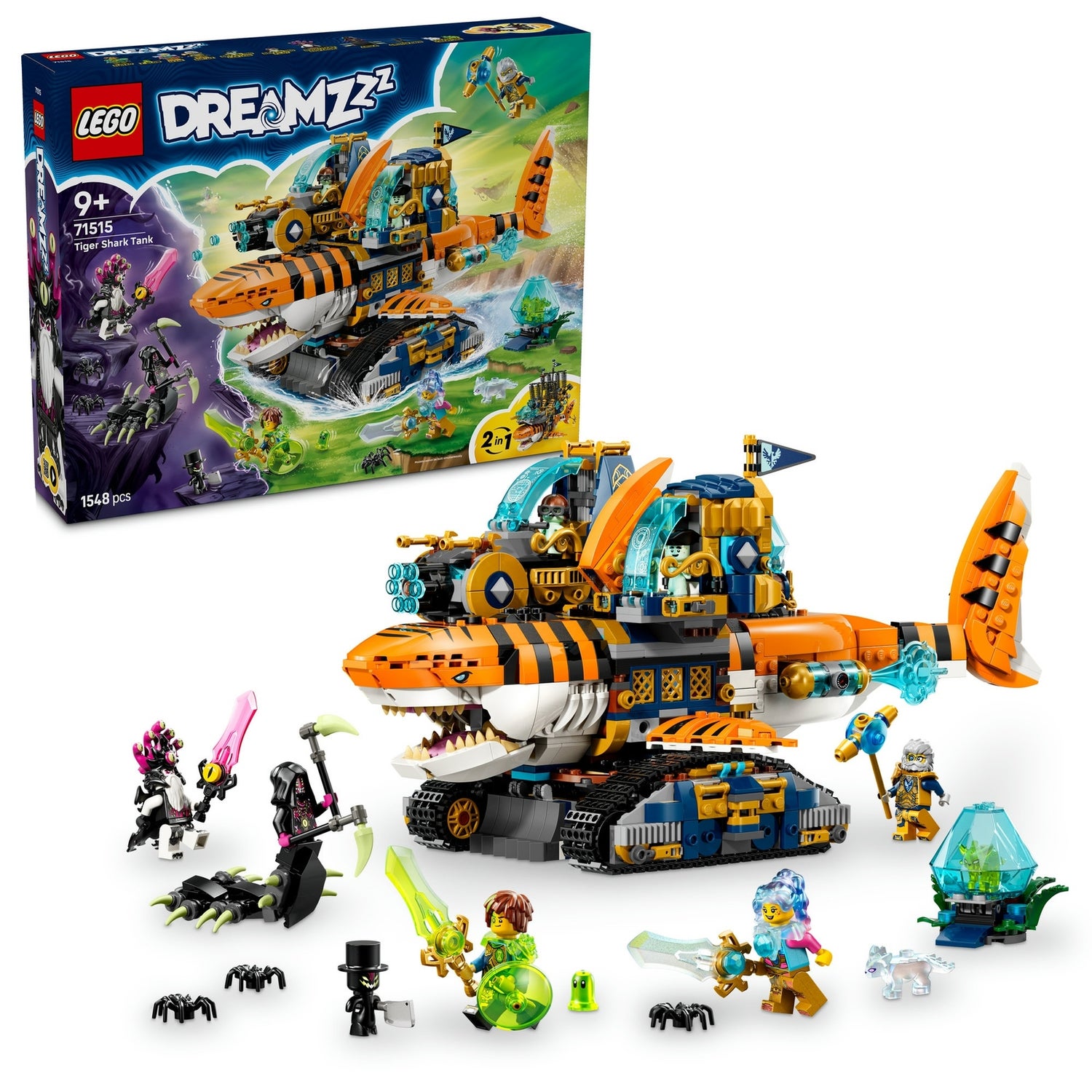 LEGO DREAMZzz 2in1 Tiger Shark Tank Toy for Kids 71515 Toys - Zavvi UK