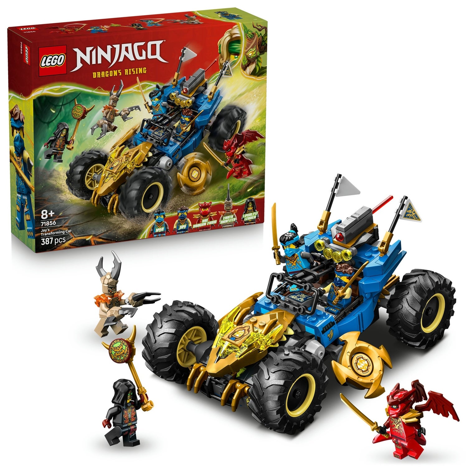 LEGO NINJAGO 2 in1 Jay’s Transforming Car Racing Toy 71856 - IWOOT UK