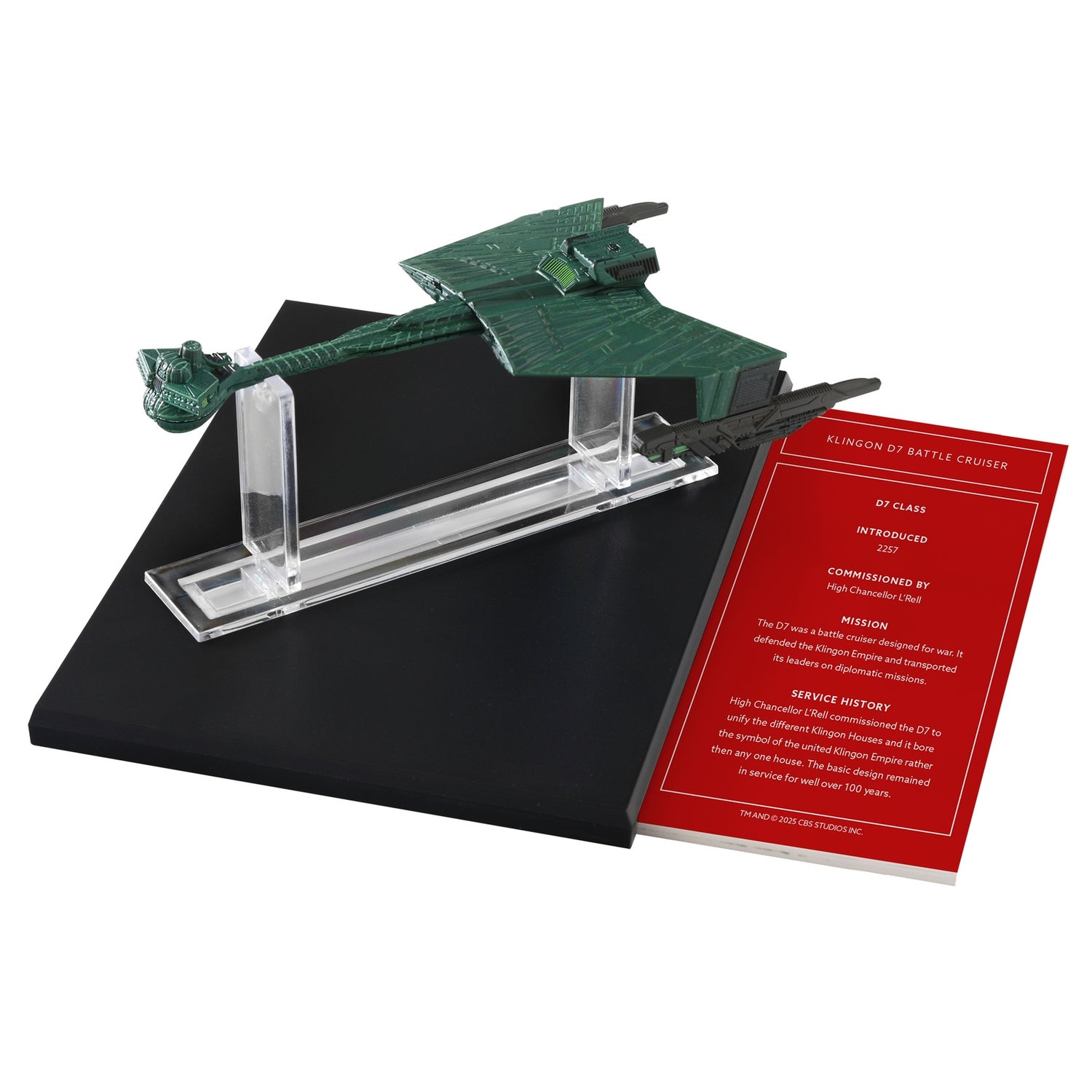 Star Trek Library Klingon D7 Battle Cruiser Die-cast ship and book ...