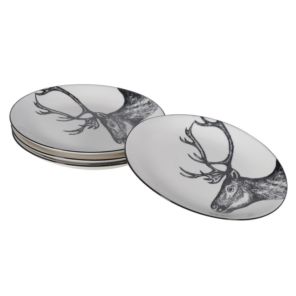 Set of 4 Stag Plates - IWOOT UK