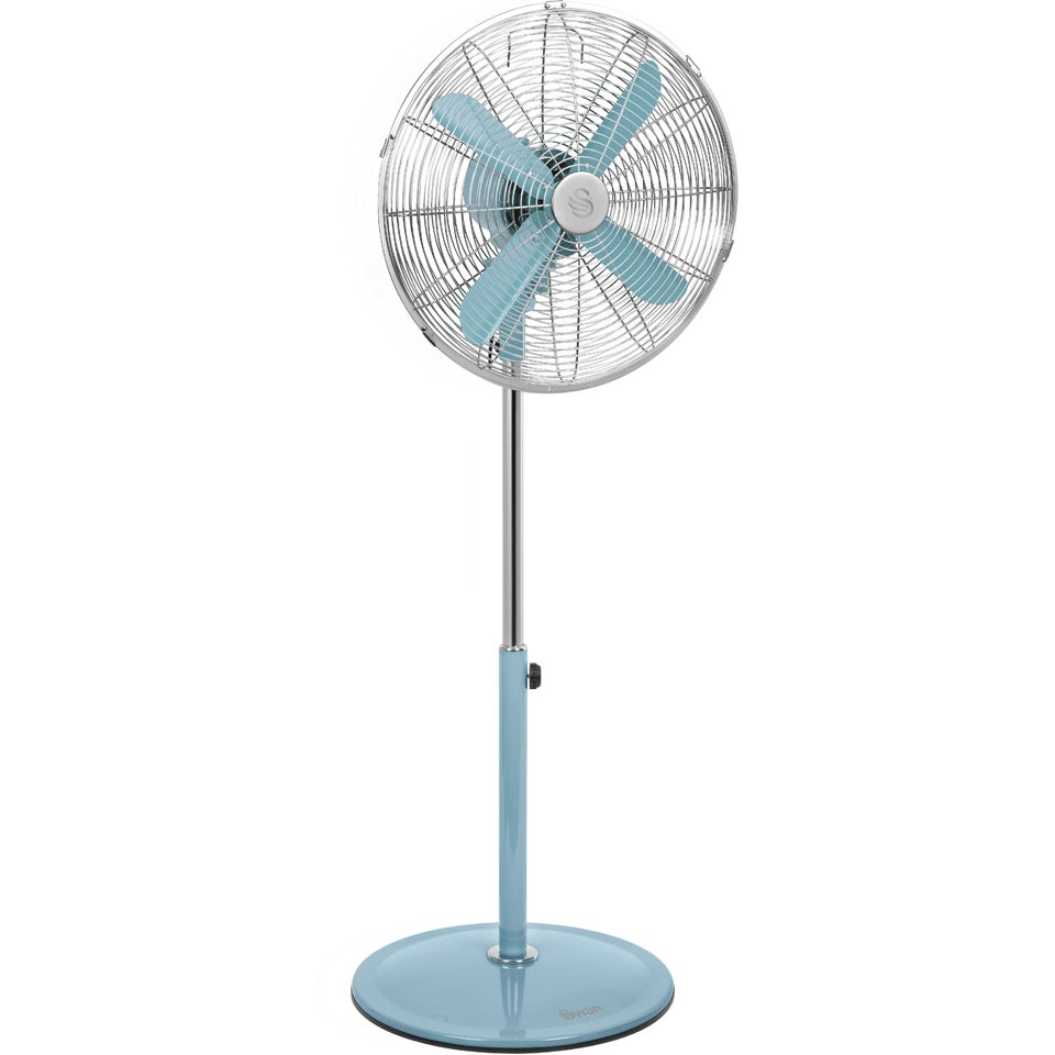 Swan SFA1020BLN Retro Stand Fan - Blue - 16 Inch Homeware - Zavvi UK