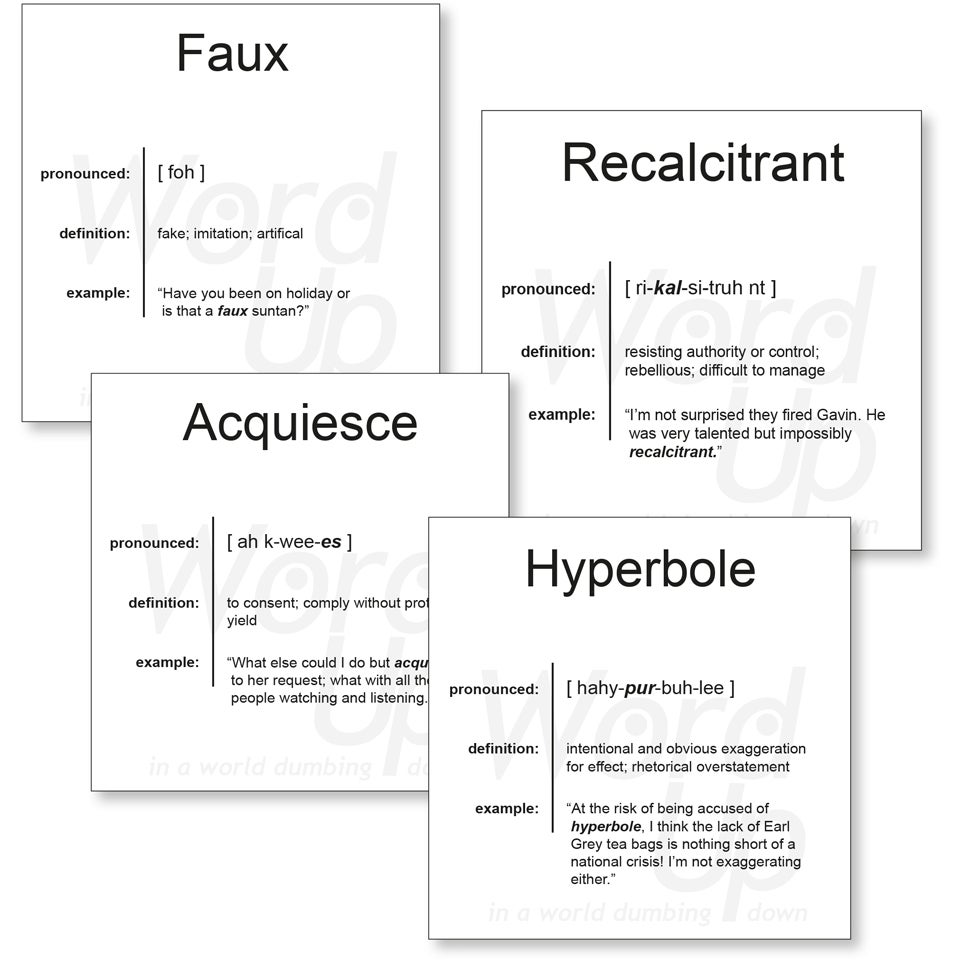 Word Up Vocabulary Flashcards Set Unique Gifts - Zavvi UK