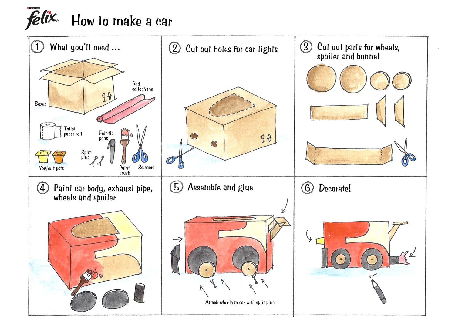 Cardboard Racecar Craft for Cats | Purina Direct