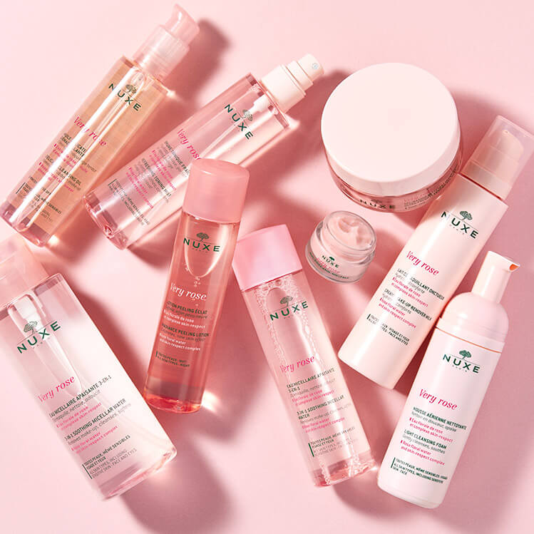 Very Rose : Gamme à l'Eau Florale de Rose - Démaquillant et Nettoyant Visage - NUXE