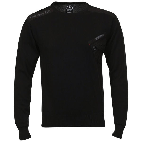 Benzini Men's Jackson Crew Neck Knit - Black Mens Clothing - Zavvi UK