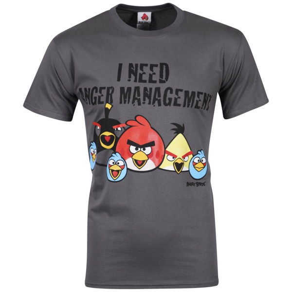 Angry Birds Men's Anger Management T-Shirt - Charcoal Mens Clothing ...