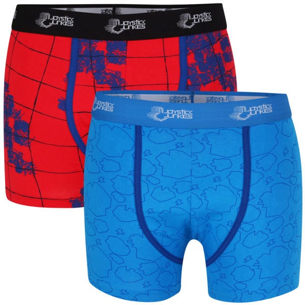 Joystick Junkies Men's Two Pack Boxers - Red Pattern / Blue Mens ...