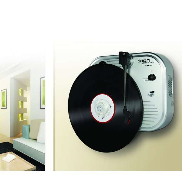 ION Vertical Vinyl Wall Mounted Retro Turntable Electronics - Zavvi UK