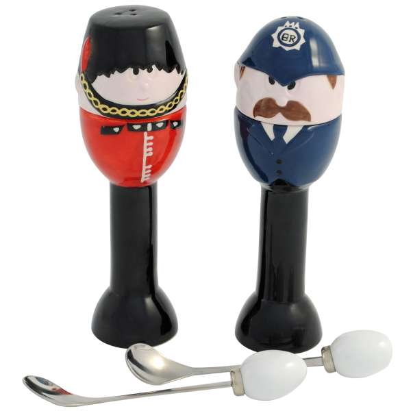 Police and Guard Egg Cup and Spoon Set - IWOOT UK
