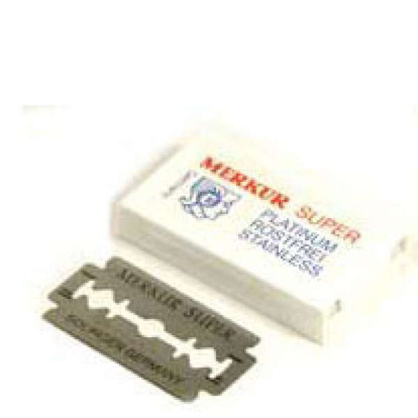 Merkur Stainless Platinum Safety Razor Blades 10 Pack - LOOKFANTASTIC