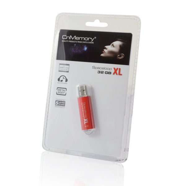 CnMemory XL 32GB Spaceloop Metal USB 2.0 Flash Drive - Red Memory ...