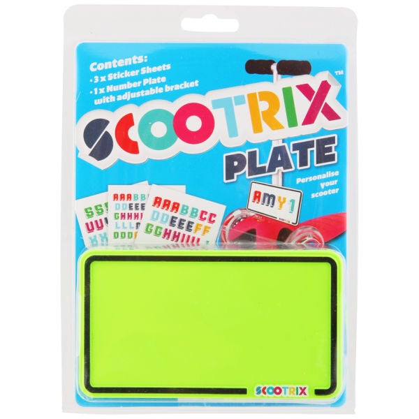Scootrix Neon Green Scooter Number Plate - IWOOT UK