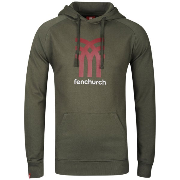 Fenchurch Men's Sweatshirt Icon Hoody - Olive Green/Wine/White Mens ...