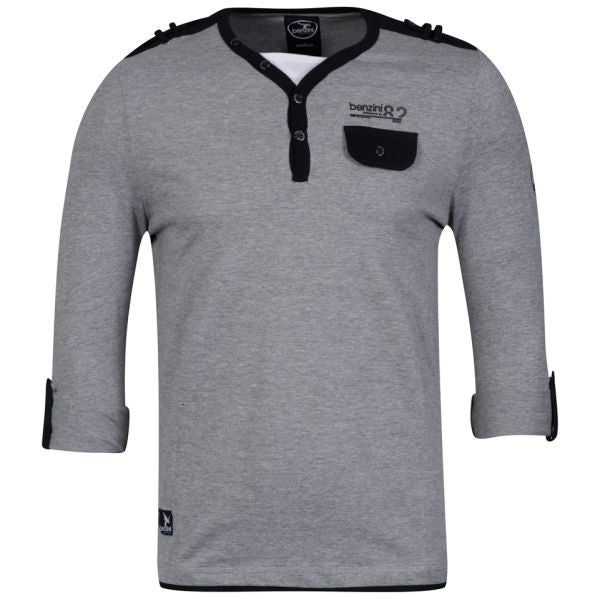 Benzini Men's Lendal Long Sleeve T-Shirt Grey Marl Mens Clothing - Zavvi UK