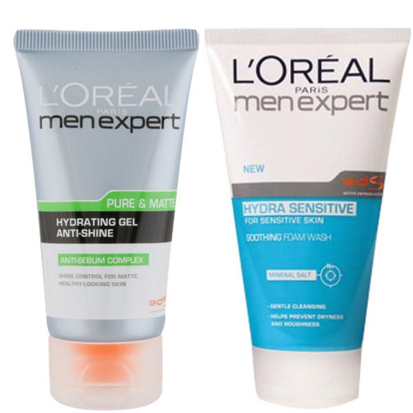 L'Oréal Paris Men Expert Duo- Hydra Sensitive Soothing Wash & Pure ...