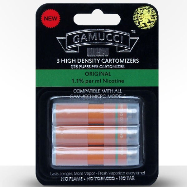 Gamucci Original pack of 3 Cartomizers - 1.1% Nicotine - IWOOT UK