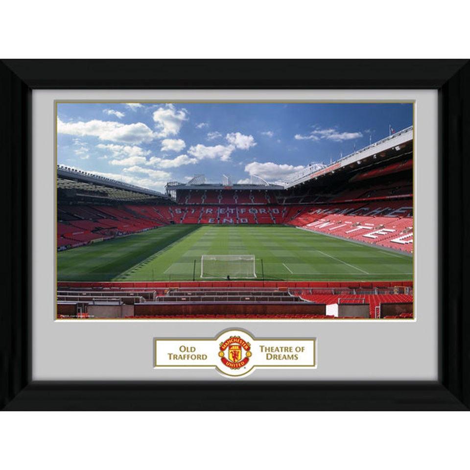 Manchester United Old Trafford Silver Border - 16"" x 12"" Framed ...
