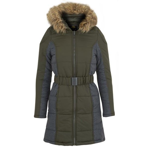 Brave Soul Women's Neema Panel Padded Coat - Khaki Womens Clothing ...