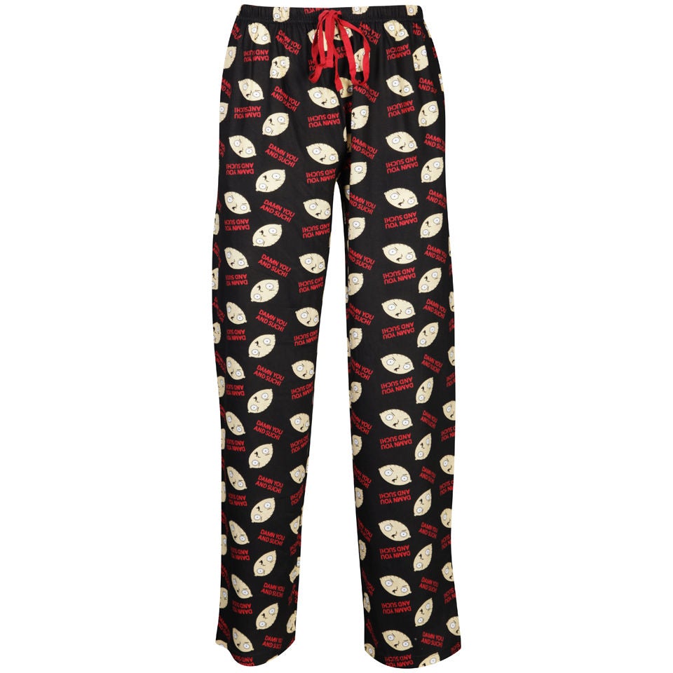 Family Guy Men's Stewie Printed Loungepant - Black Mens Underwear ...