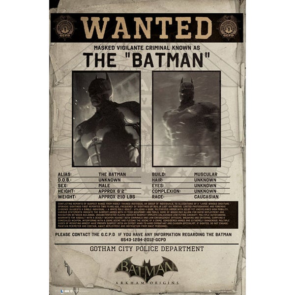 Batman Arkham Origins Wanted - Maxi Poster - 61 x 91.5cm Merchandise ...