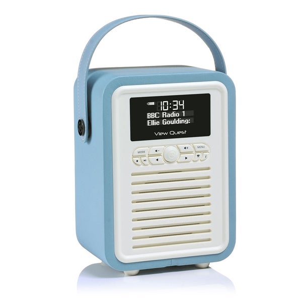 View Quest Retro Mini Bluetooth DAB+ Radio - Blue Electronics - Zavvi UK