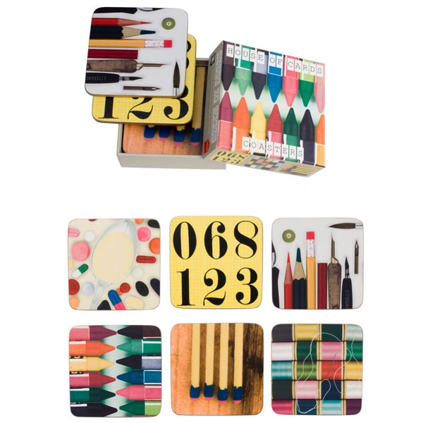Eames Office House of Cards Mixed Coasters Set of 6 - IWOOT UK