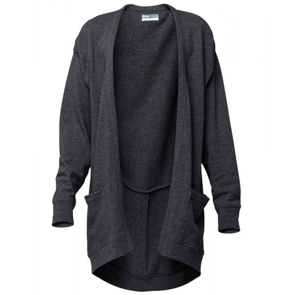 LIJA Women's State Yoga Throw Over Cardigan - Charcoal/Heather Grey ...