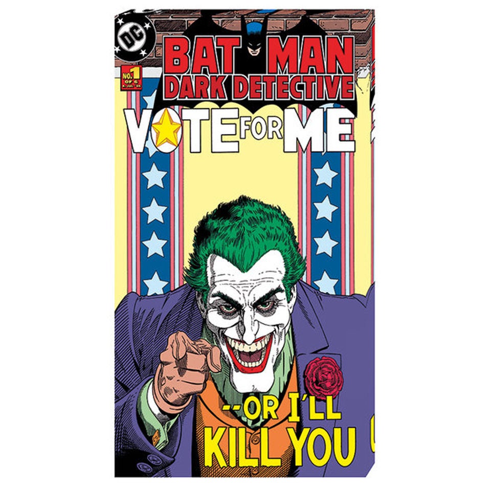 Batman Comic Joker Vote For Me - 30 x 55cm Value Canvas - IWOOT UK