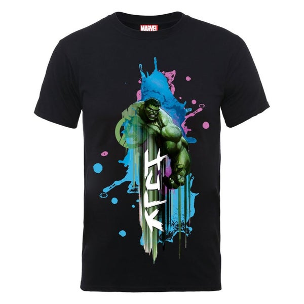 Marvel Avengers Assemble Hulk Art Burst Men's T-Shirt - Black ...