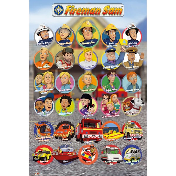 Fireman Sam Characters - Maxi Poster - 61 x 91.5cm Merchandise - Zavvi UK