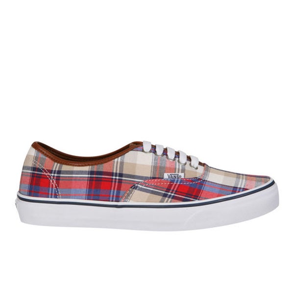Vans Authentic Plaid Trainer - Red/Blue Clothing - Zavvi UK
