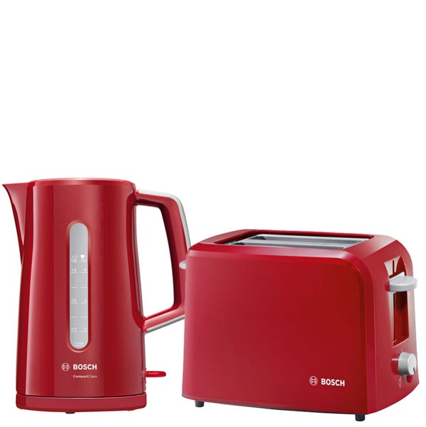 Bosch Village Collection Toaster and Kettle Bundle - Red - IWOOT UK