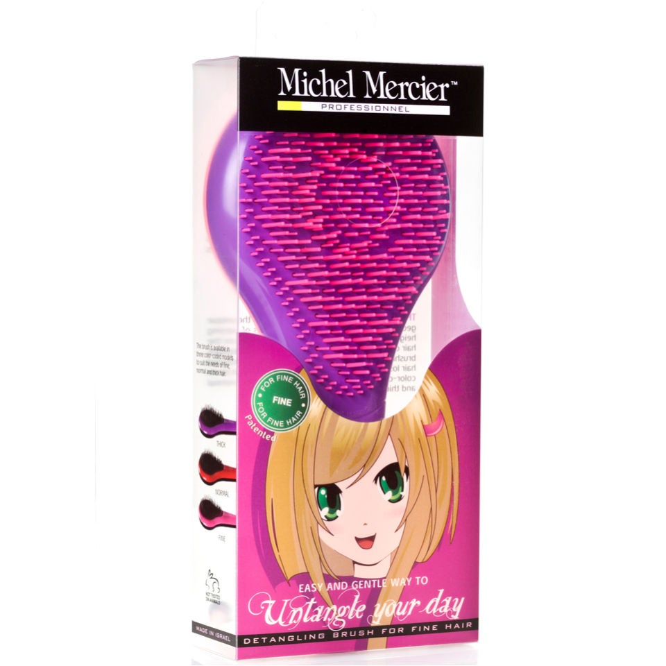 Michel Mercier Kids Detangling Brush For Fine Hair - Pink and Purple ...