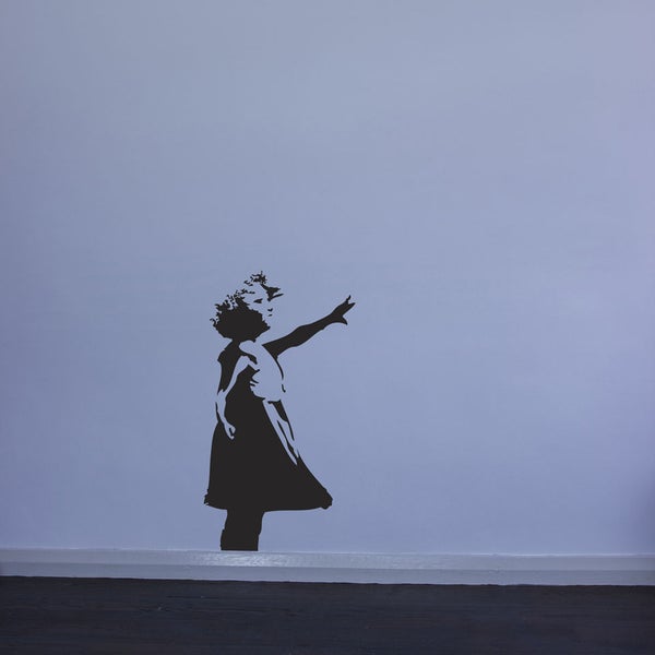 Banksy Girl Reaching Vinyl Wall Decal - IWOOT UK