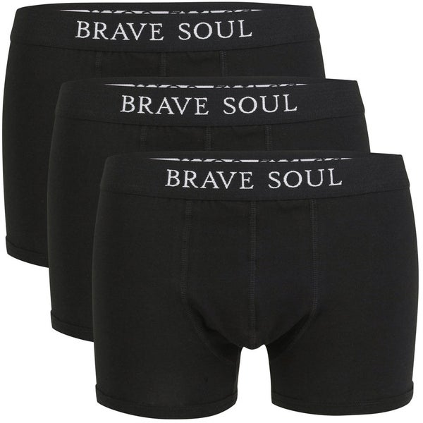 Brave Soul Men's 3-Pack Boxers - Black Mens Underwear - Zavvi UK