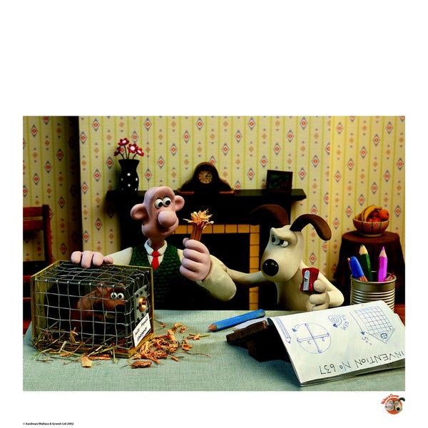 Wallace and Gromit Fine Art Print - It Doesn't Work - IWOOT UK