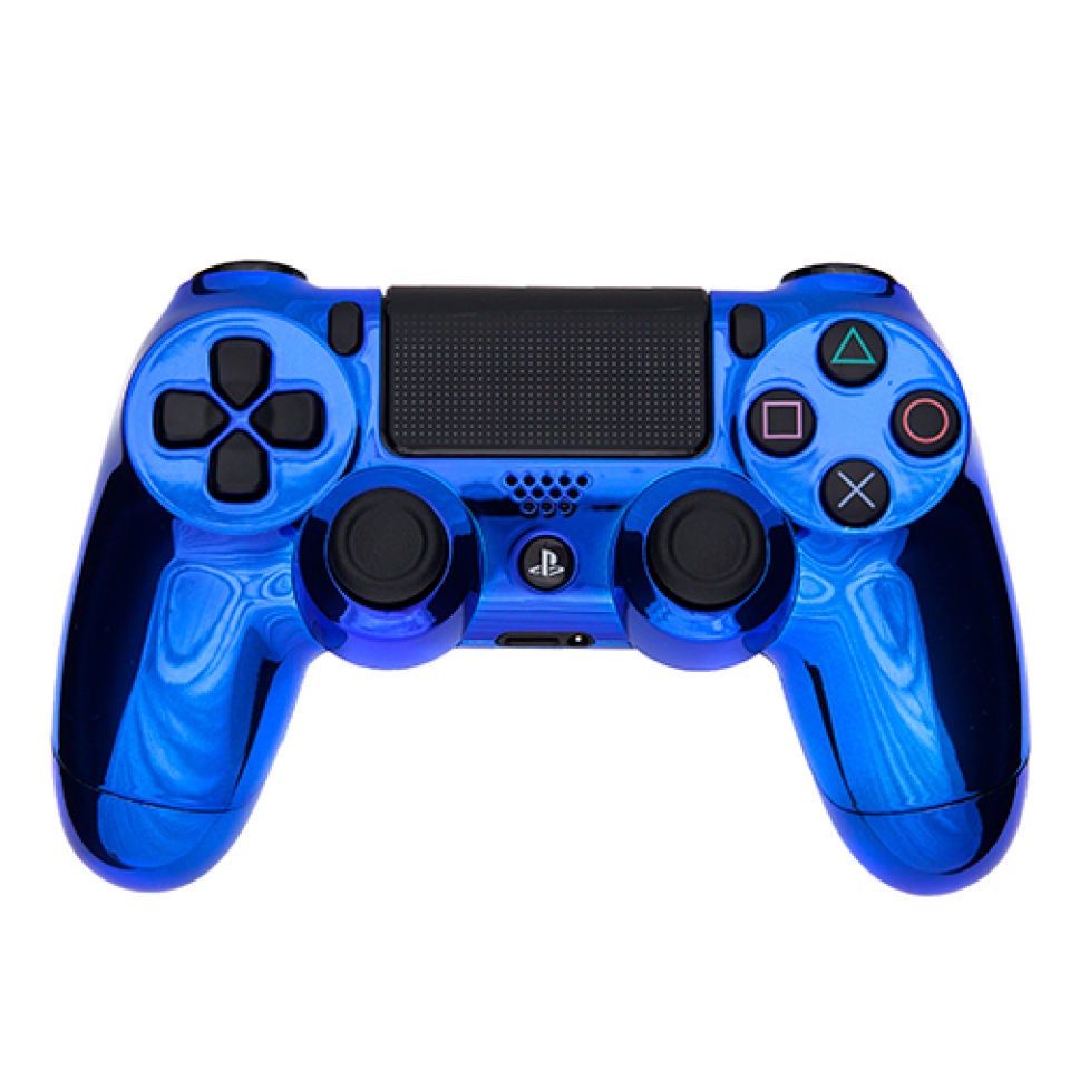 PlayStation DualShock 4 Custom Controller - Chrome Blue Games ...