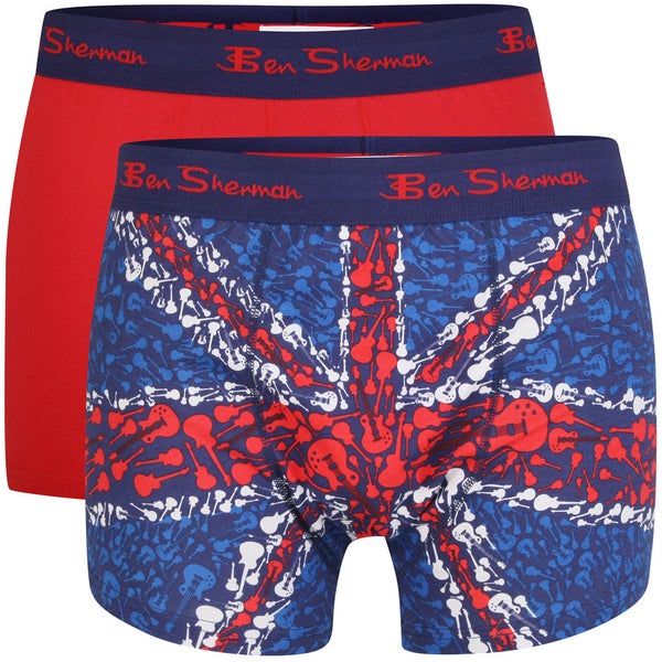 Ben Sherman Men's 2-Pack Union Jack Boxer - Multi/Red Mens Underwear ...