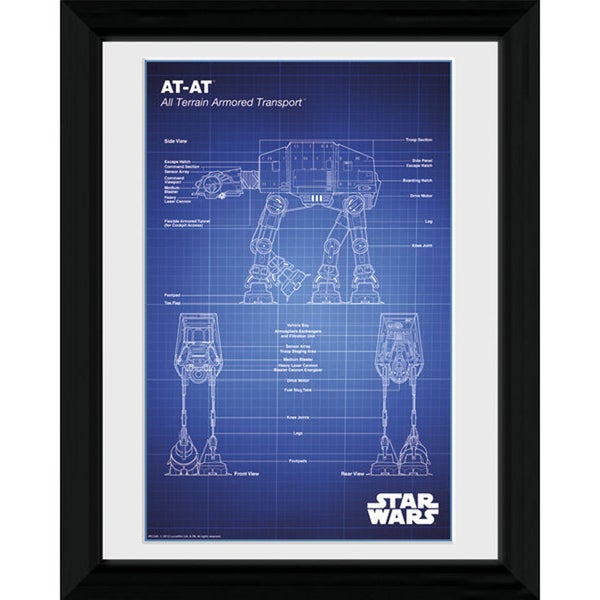 Star Wars AT - AT Blueprint - 30 x 40cm Collector Prints - IWOOT UK