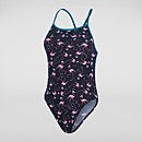 Women's Flamingo Flare Allover Vback Swimsuit Blue/Pink | Speedo