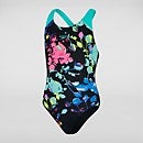 Girls' Digital Placement Splashback Swimsuit Black/Green | Speedo