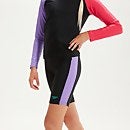 Girl's Colourblock Rash Top & Jammer Set Black/Pink | Speedo