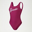 Women's Logo Deep U-Back Swimsuit Berry | Speedo