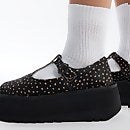 Adult Women Kick T Bar Platform Leather Black | Kickers