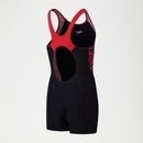 Girls Printed Panel Legsuit Black/Red | Speedo