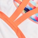 Women's Club Training Allover Digital Leaderback Swimsuit Red/Blue | Speedo