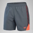 Men's HyperBoom Splice 16" Swim Shorts Grey/Red | Speedo